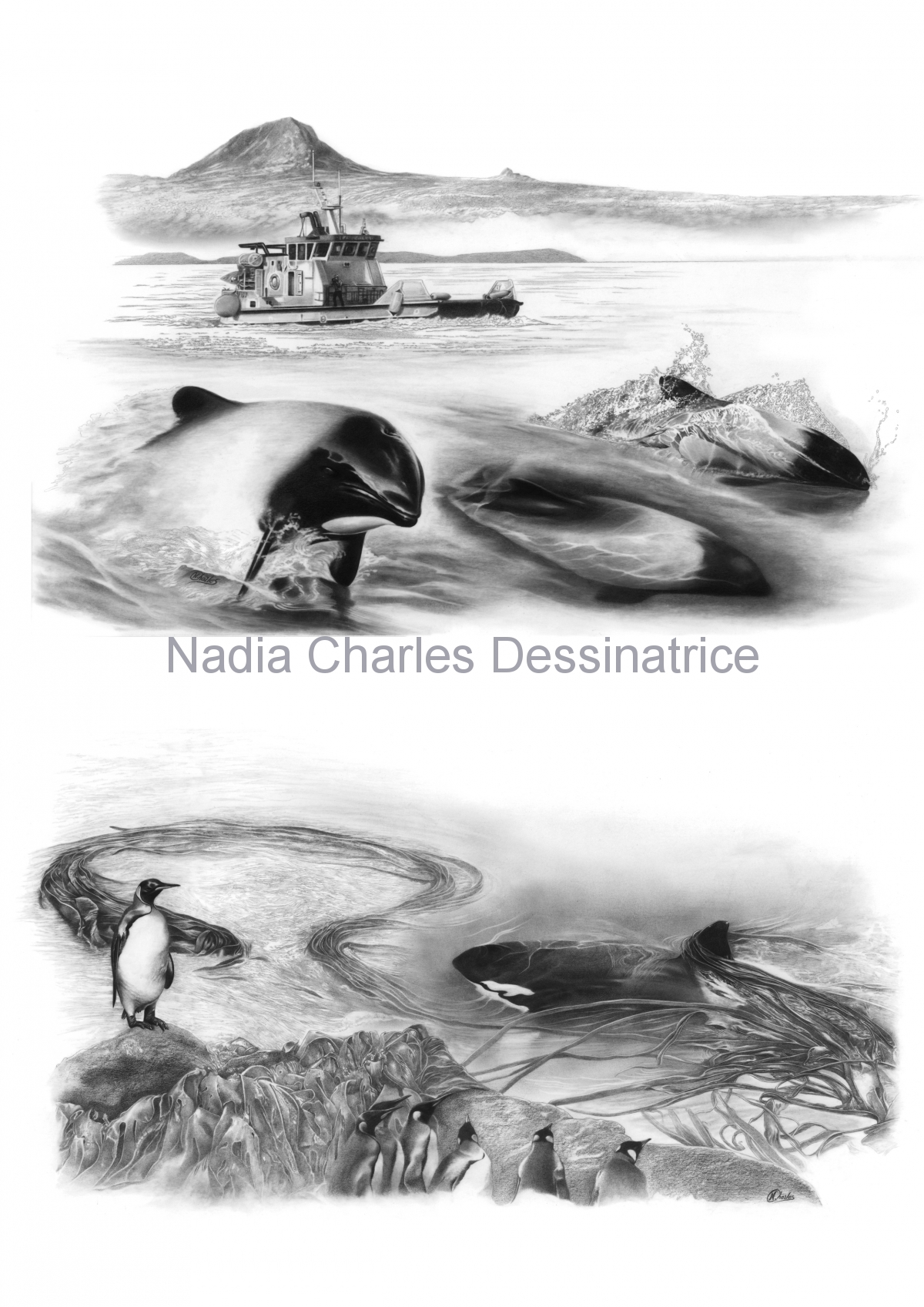 Illustrations Noir & Blanc – Nadia Charles Dessinatrice